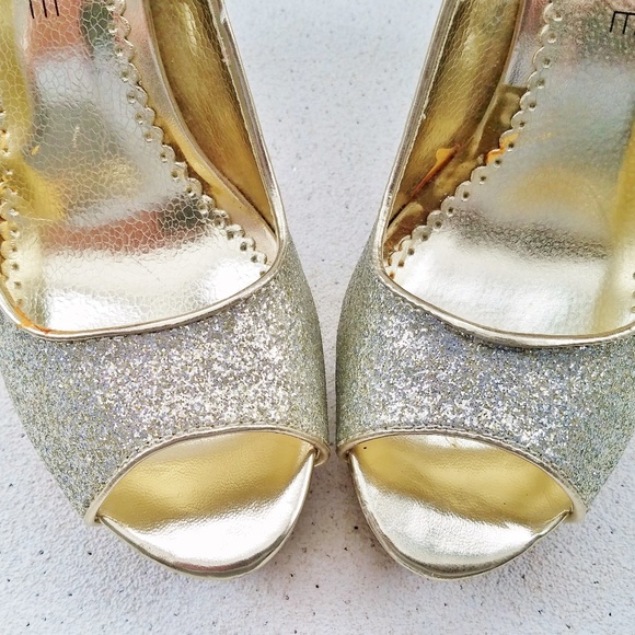 Rampage | Shoes | Rampage Silver Gold Glitter Prom Platform Heels ...